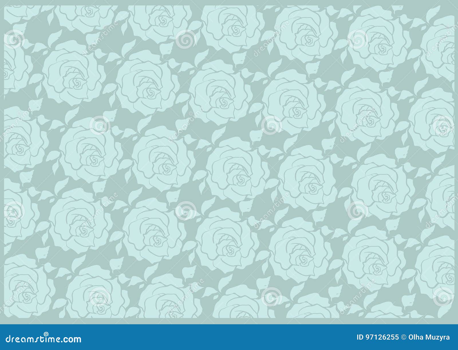 Pattern blue-gray roses stock vector. Illustration of design - 97126255