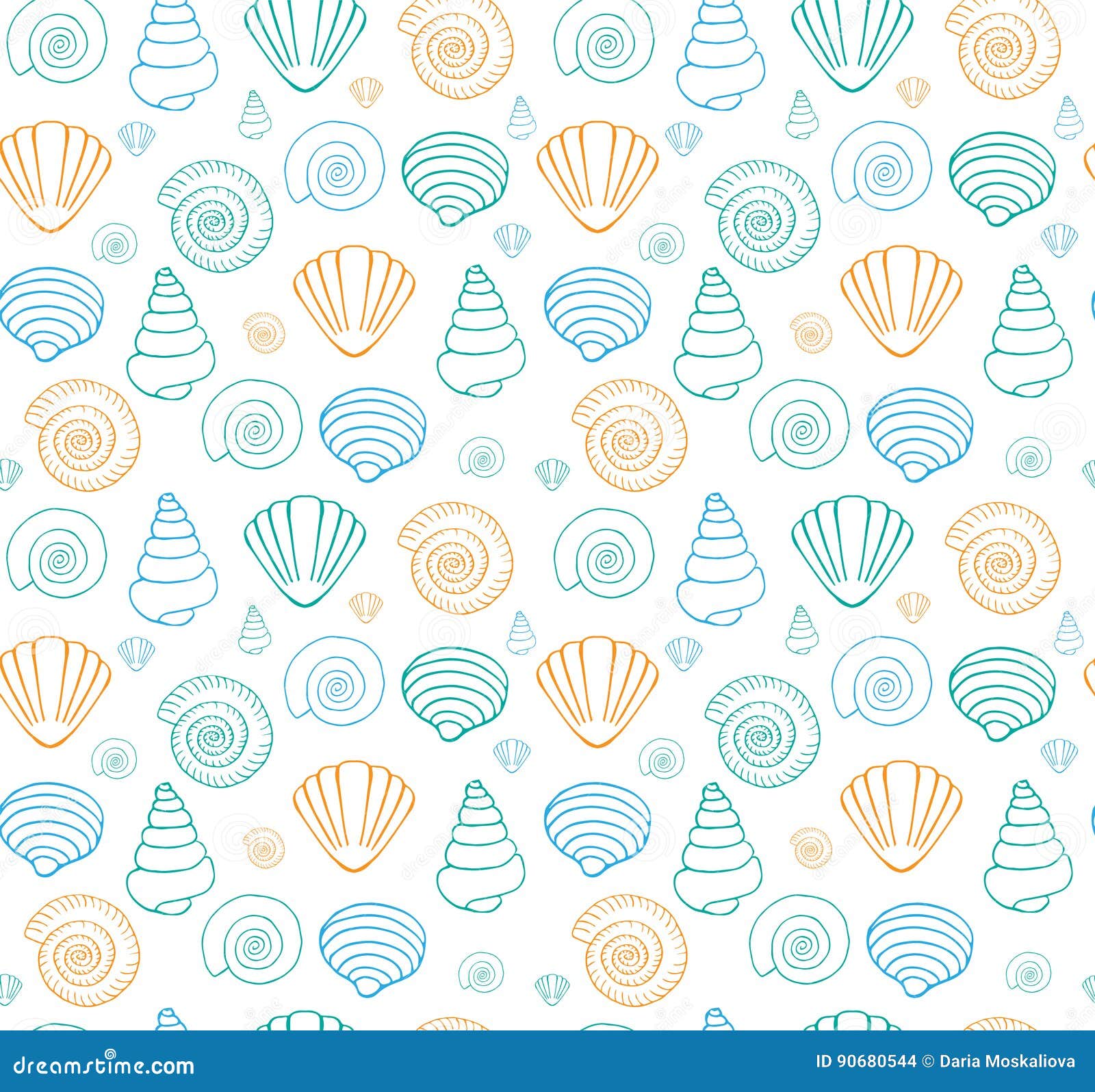 Background Pattern with Seashells Stock Vector - Illustration of ...