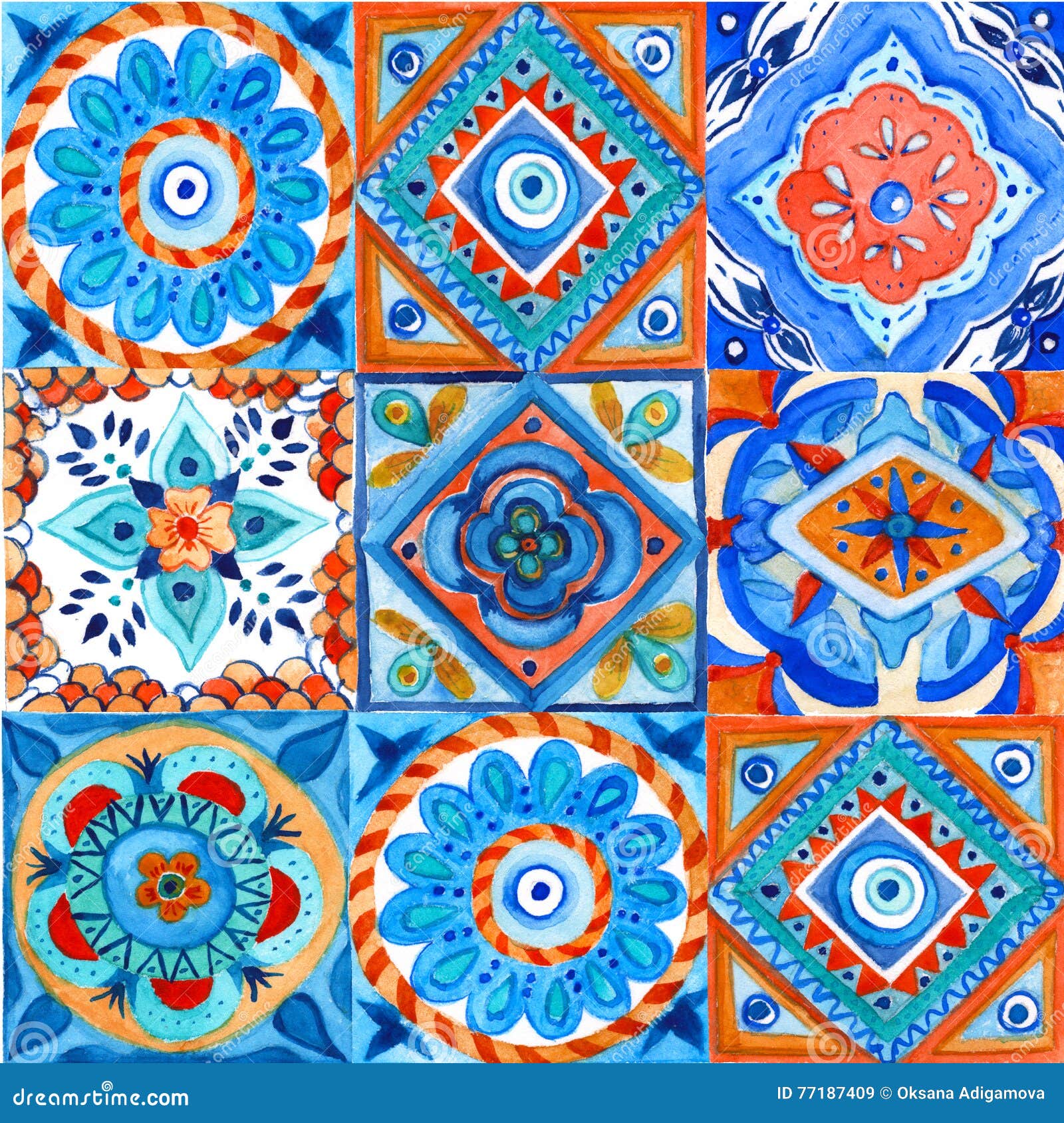 Background Pattern of Squares. Hand-painted. Watercolor Illustration ...