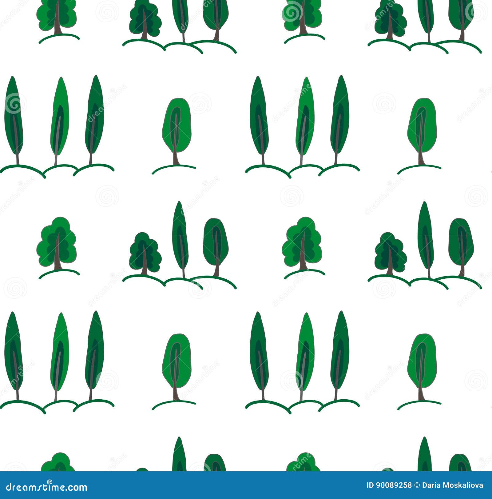 Background Pattern with Trees Stock Vector - Illustration of background ...