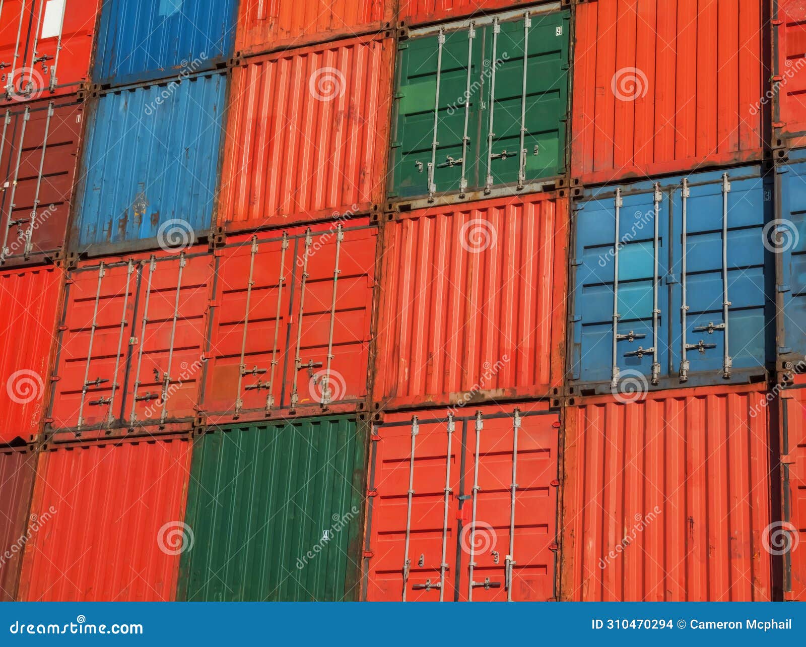 Background Pattern of a Wall of Shipping Containers Stock Photo - Image ...