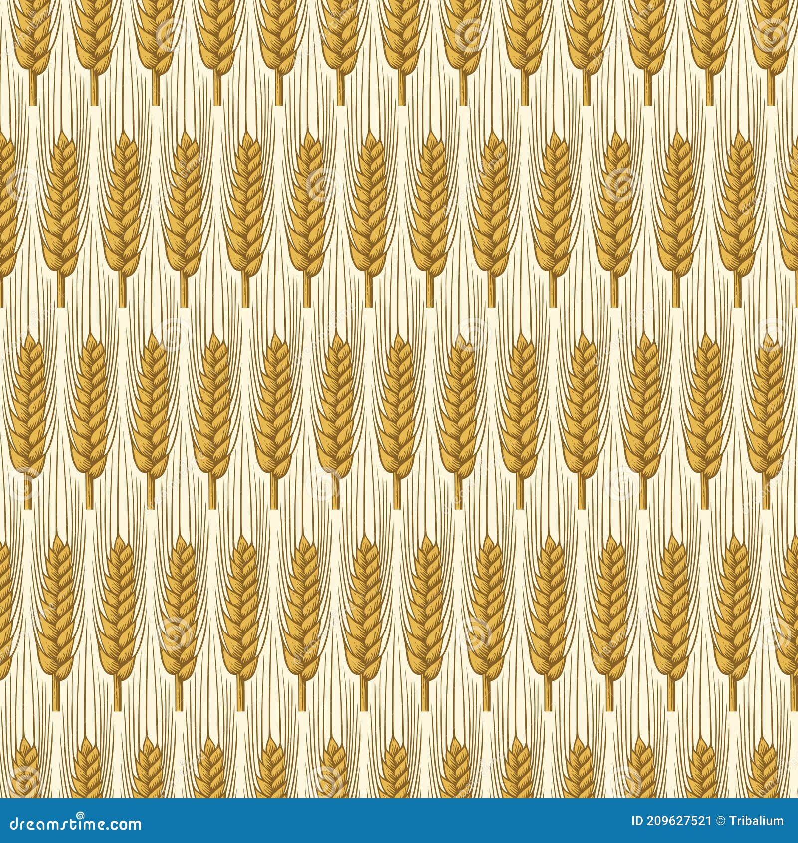 Background Pattern with Wheat Vector Illustration Stock Illustration ...