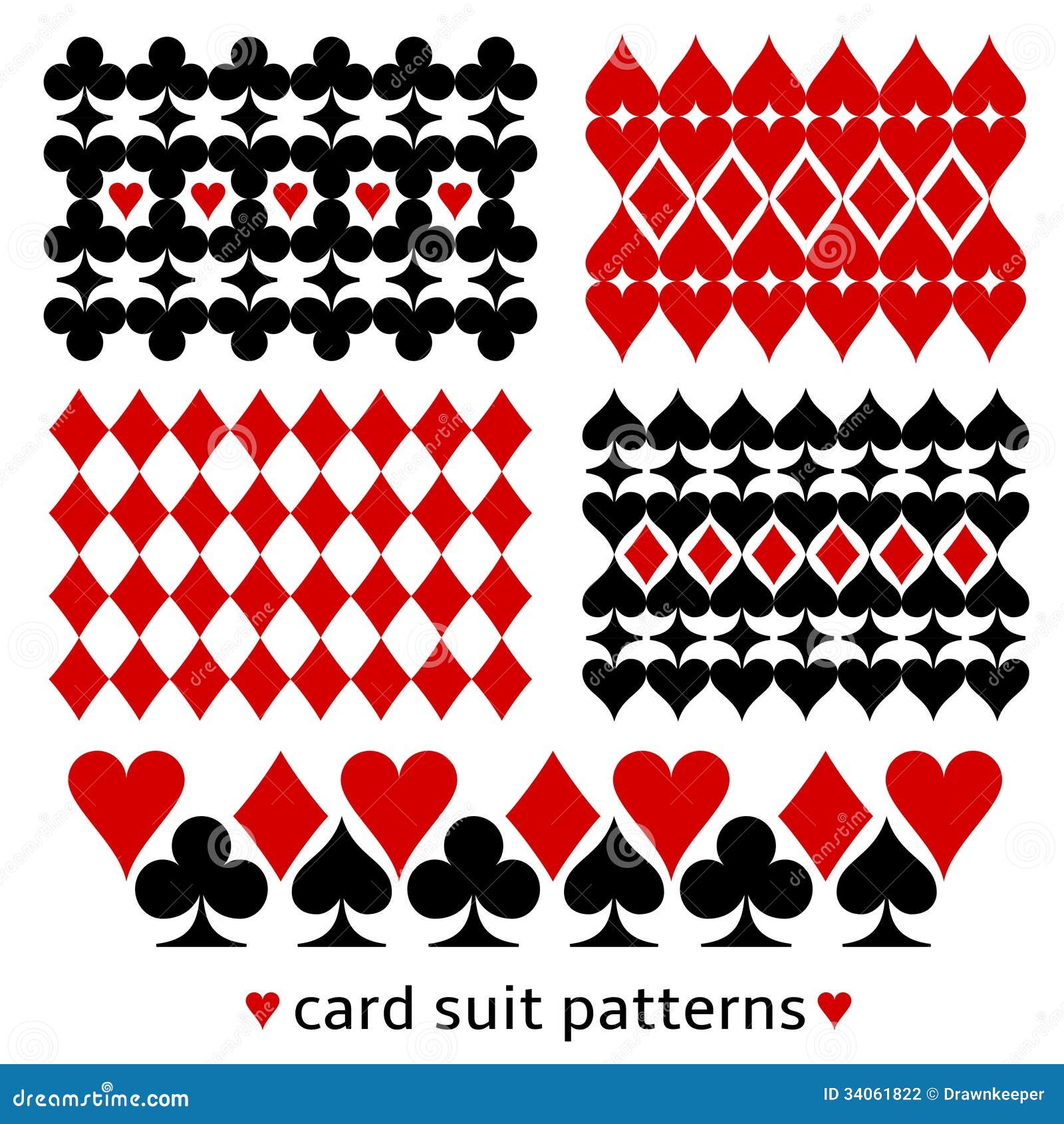Background Patterns with Card Suits Stock Vector - Illustration of ...