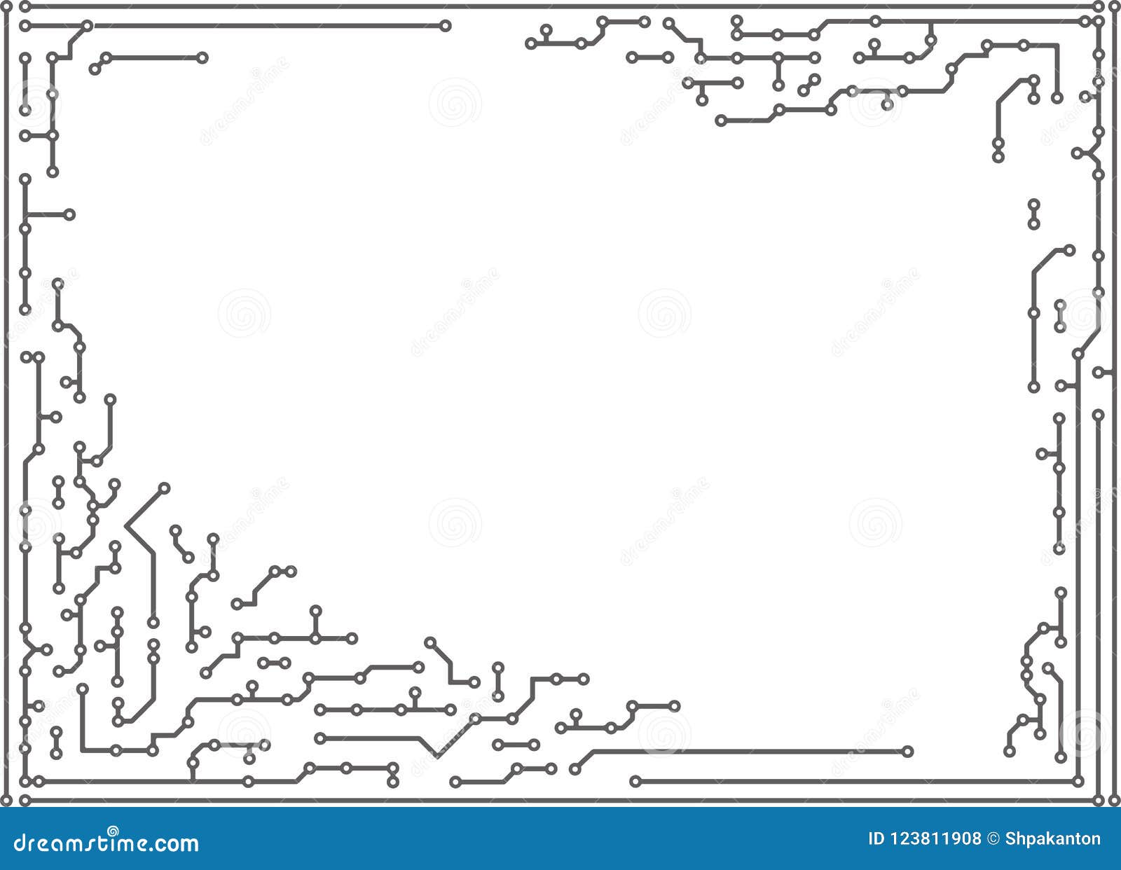 Background in PCB-layout Style, Decorative Technique Frame with Stock ...