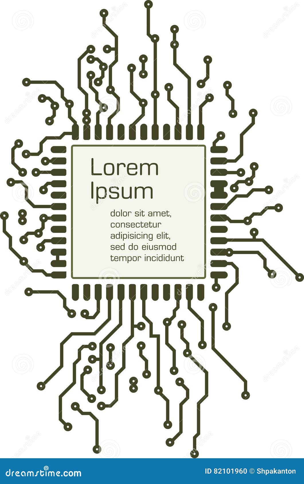 Background in PCB-layout Style, Decorative Technique Frame Stock Vector ...