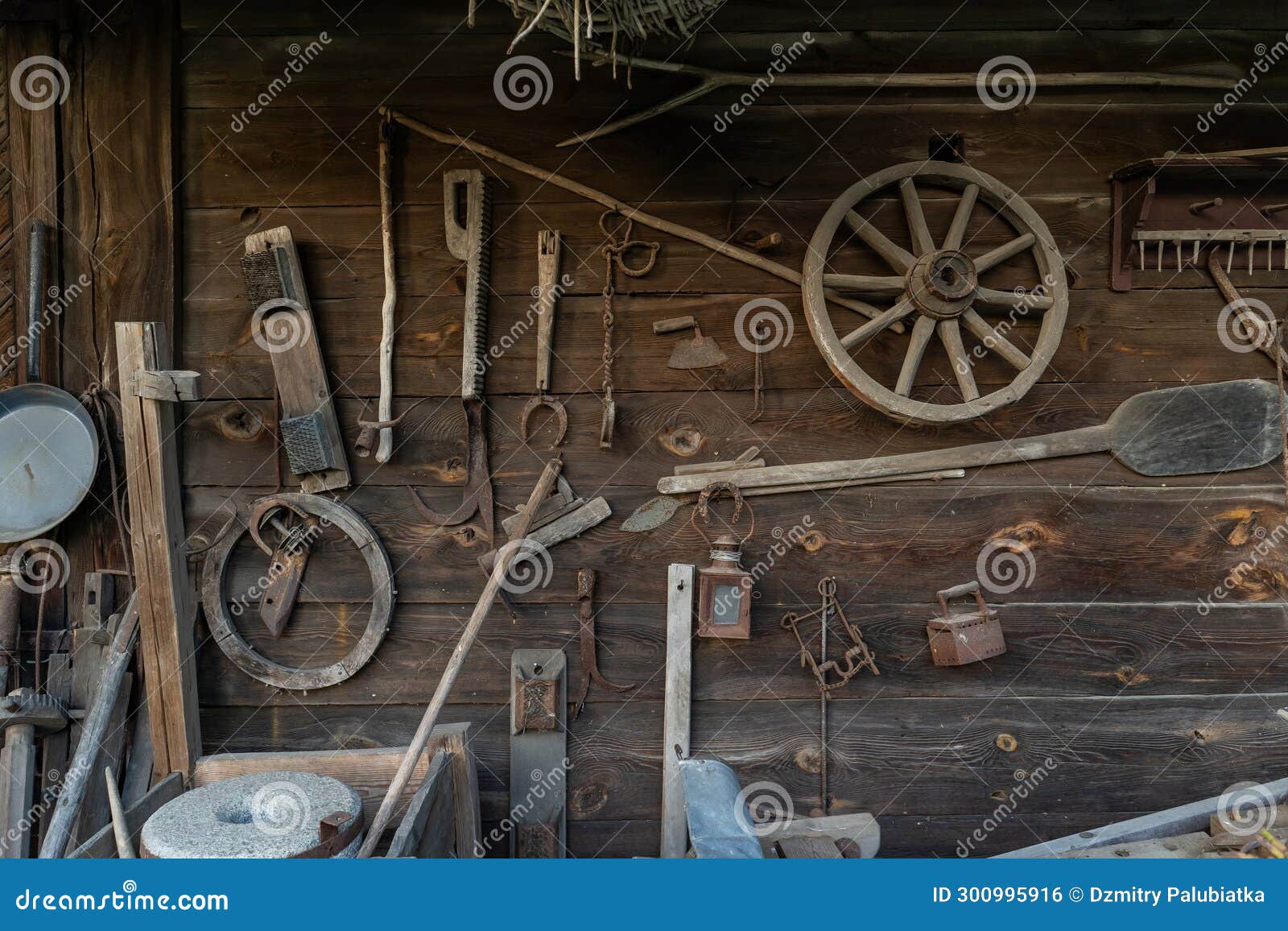 Background of Peasant Household Items Stock Photo - Image of metal ...