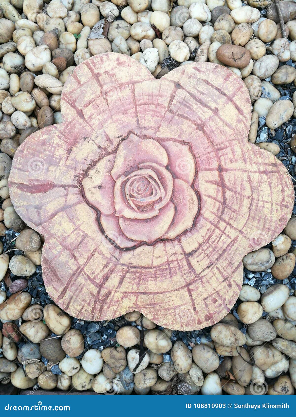 Pebbles And Flagstone For Pavement And Garden Walkway As Landscape ...