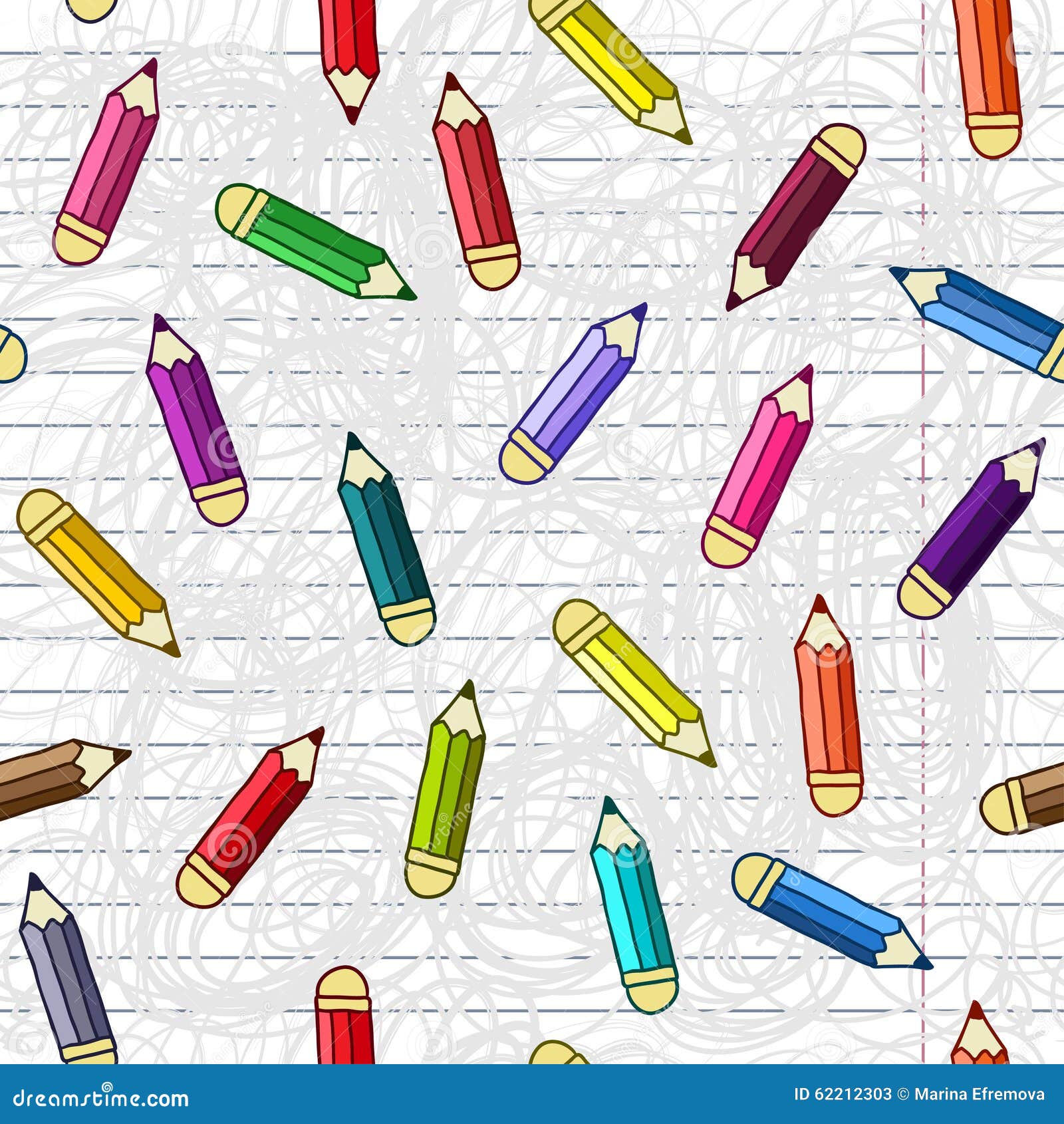 Background with Pencils. Vector Seamless Pattern Stock Vector ...
