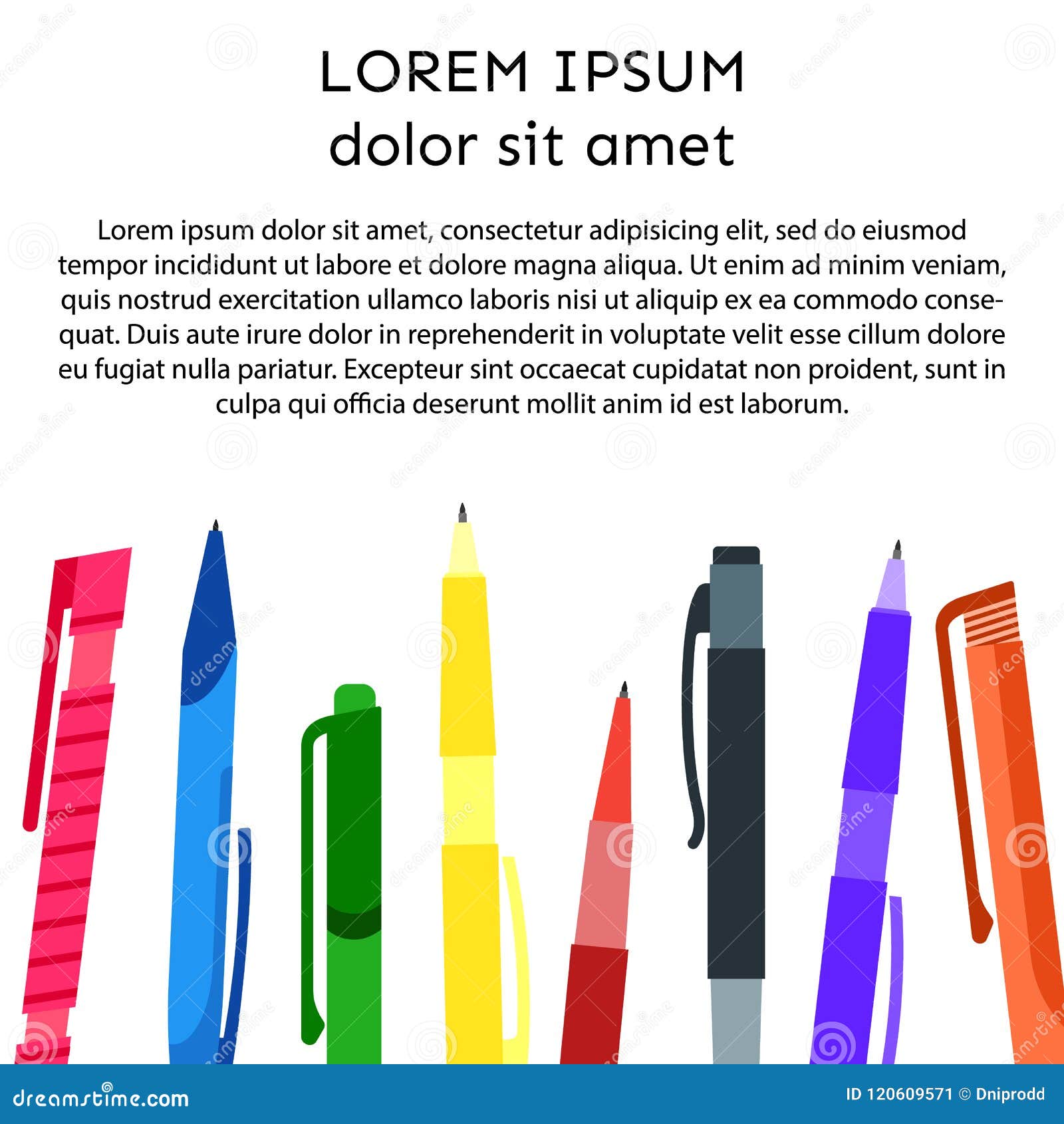 Background with Pens and Pencils and Place for Your Text Stock Vector ...