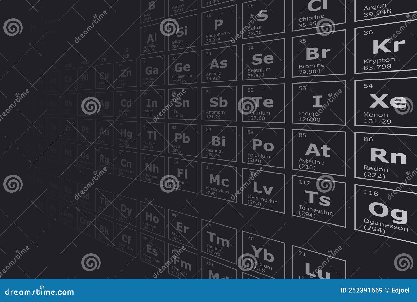 Background of the Periodic Table of the Chemical Elements with Their ...