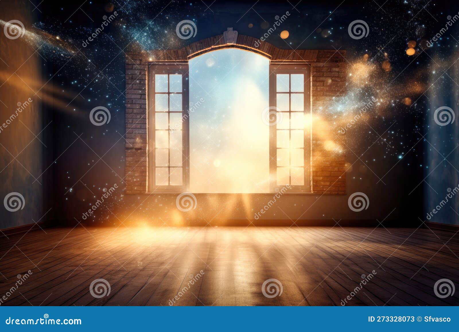 Background Photo Scenario with a Open Window and Lighting Effects ...