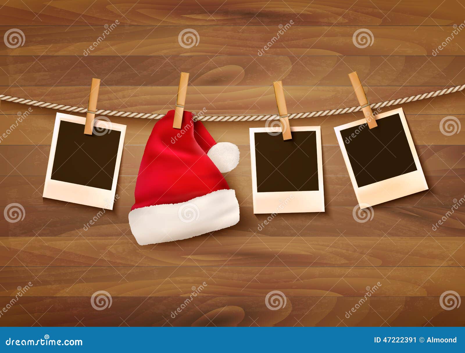 Background with Photos and a Santa Hat. Stock Vector - Illustration of ...