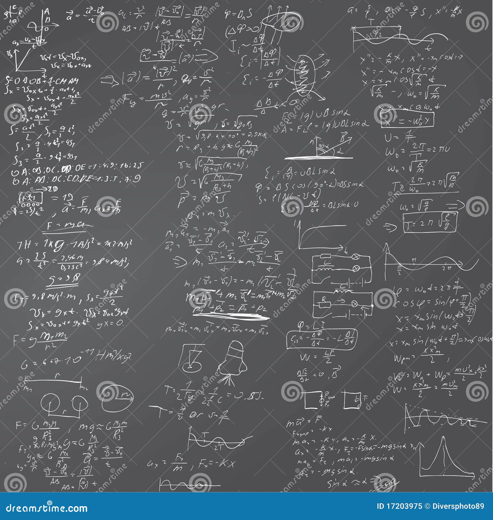 The Background with Physical Formulas Stock Vector - Illustration of ...