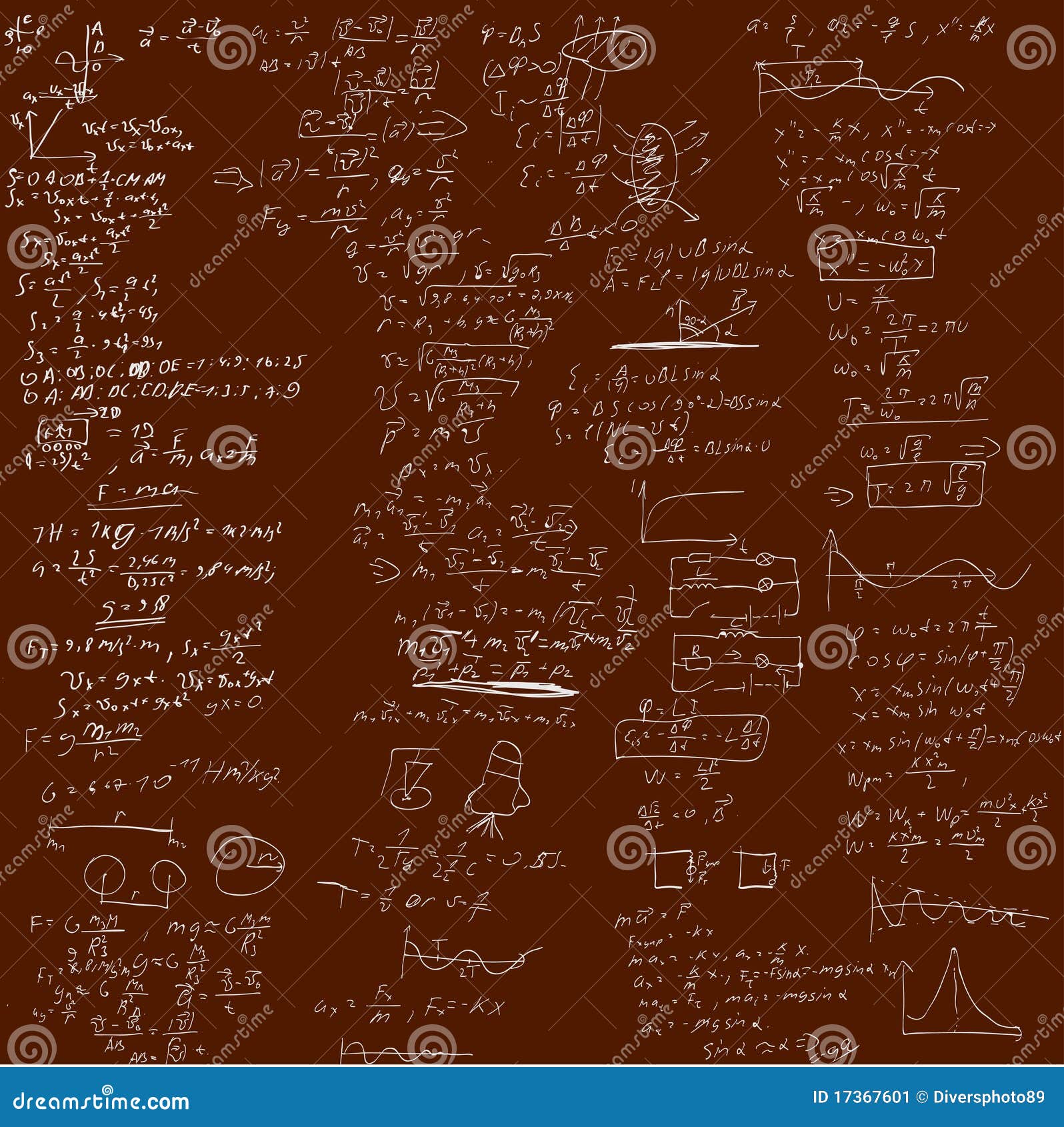 The Background with Physical Formulas Stock Vector - Illustration of ...