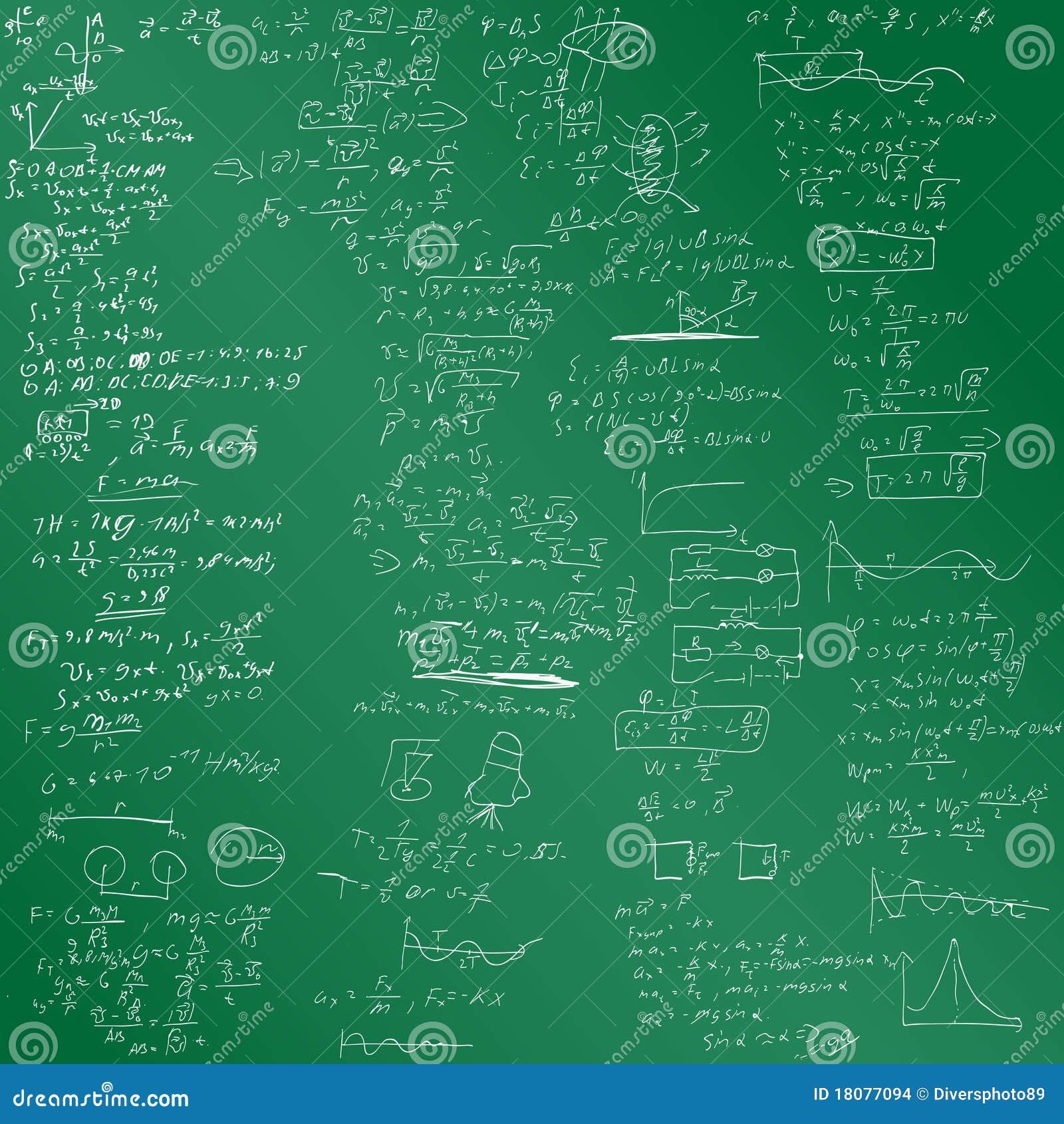 The Background with Physical Formulas Stock Vector - Illustration of ...