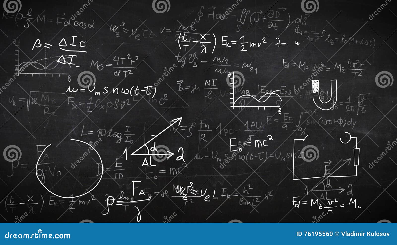 Background with Physical Formulas. Stock Illustration - Illustration of ...