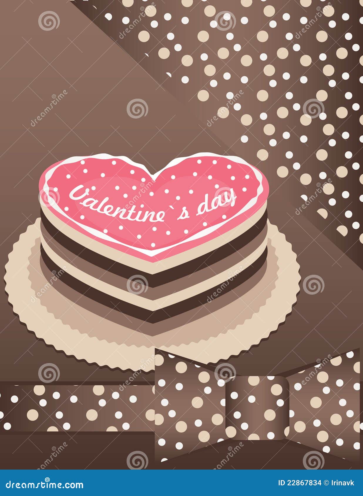 Background with Pink cake stock vector. Illustration of dessert - 22867834