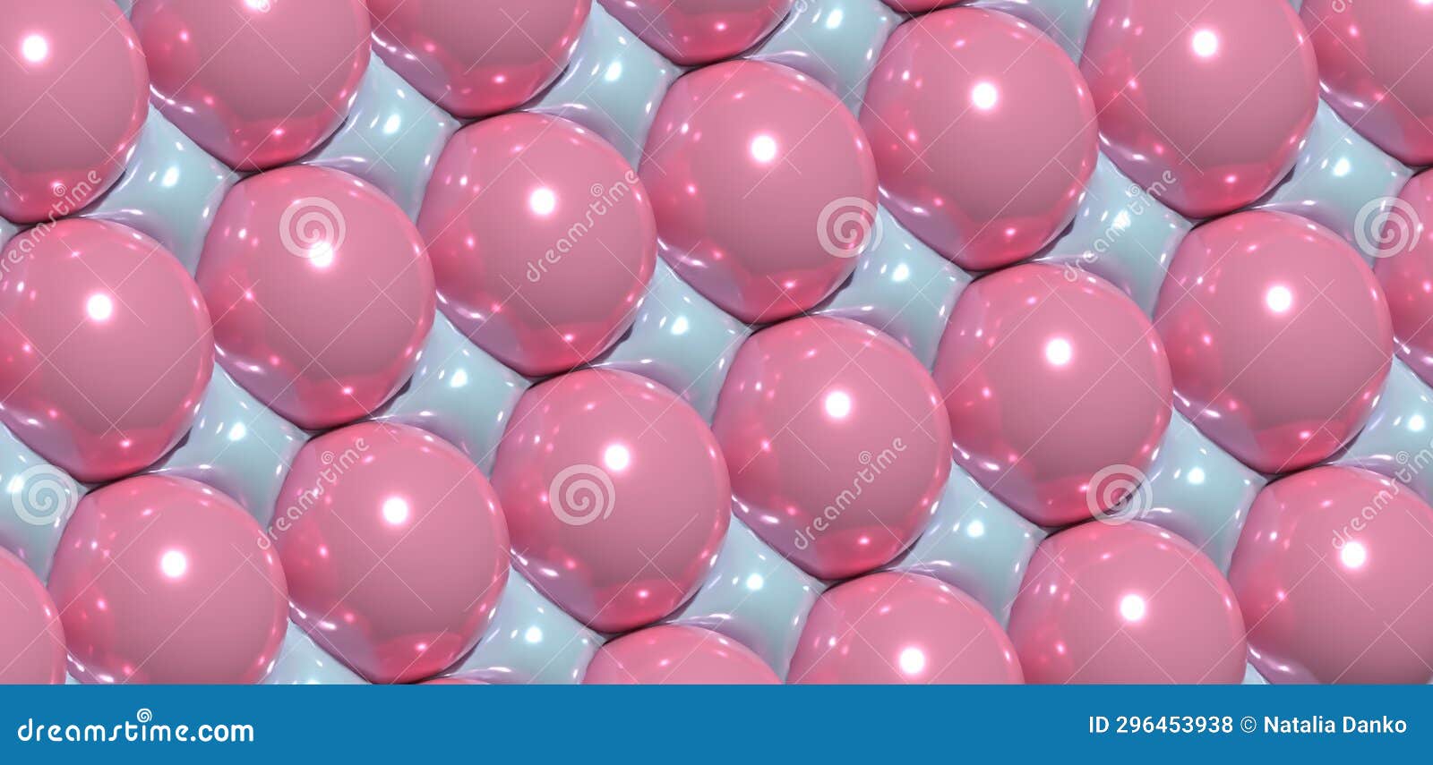 Background with Pink Circles, Inflated Shapes. 3d Rendering ...