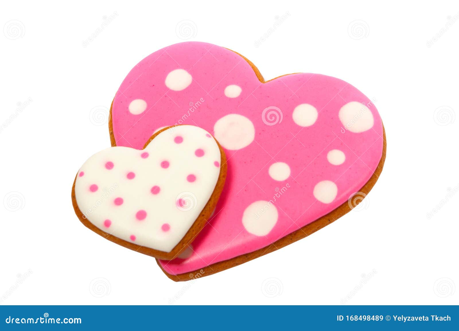 Background from Pink Cookies Heart Shaped with Different Patterns ...