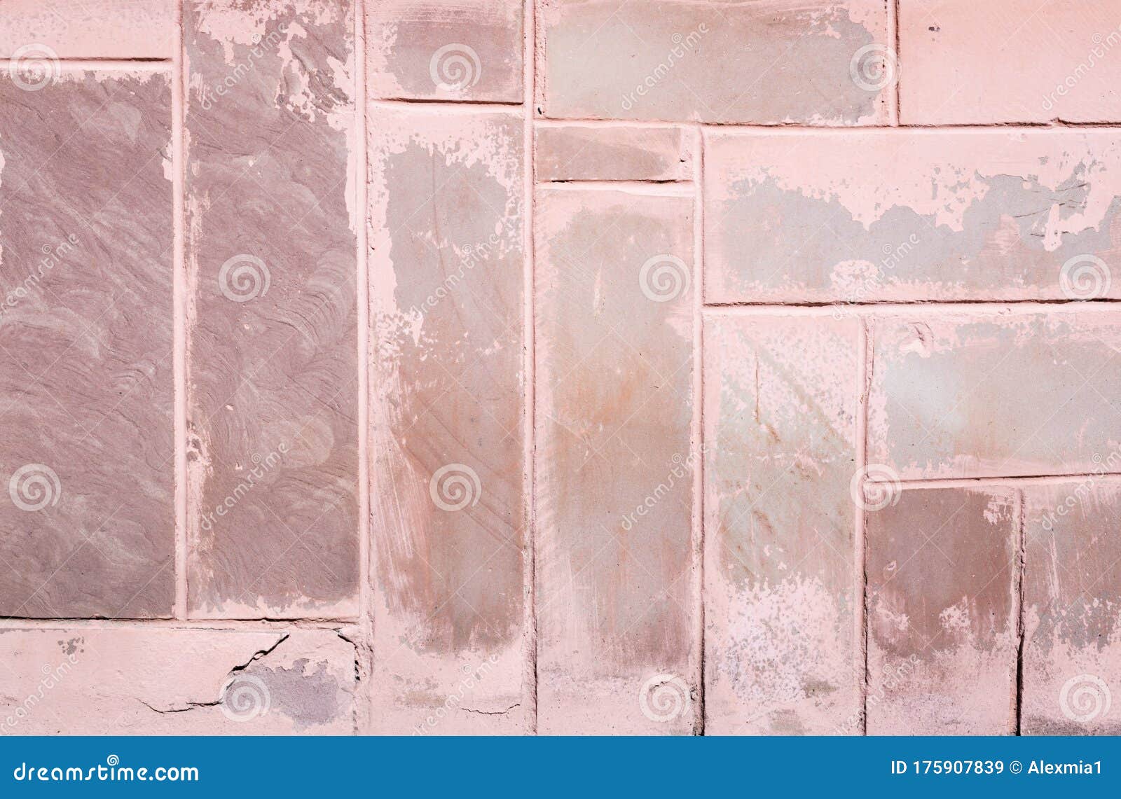 Background of Pink Coral Big Stones, Brick Stock Image - Image of ...