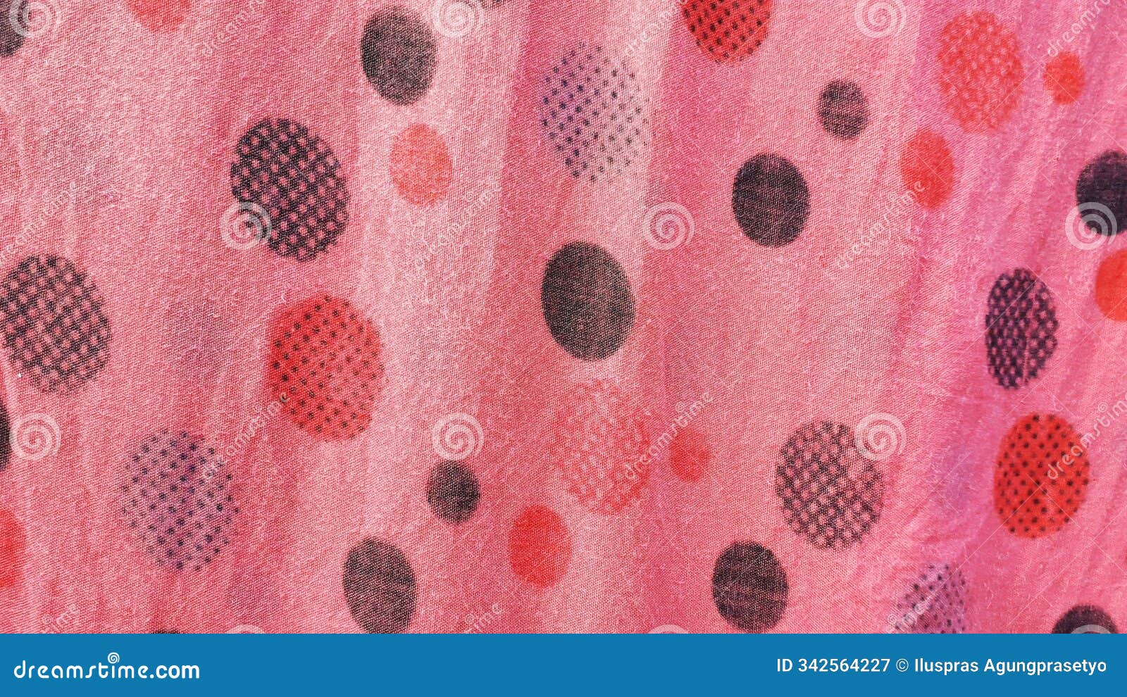 Background of the Pink Fabric Surface with a Colored Dot Motif Stock ...