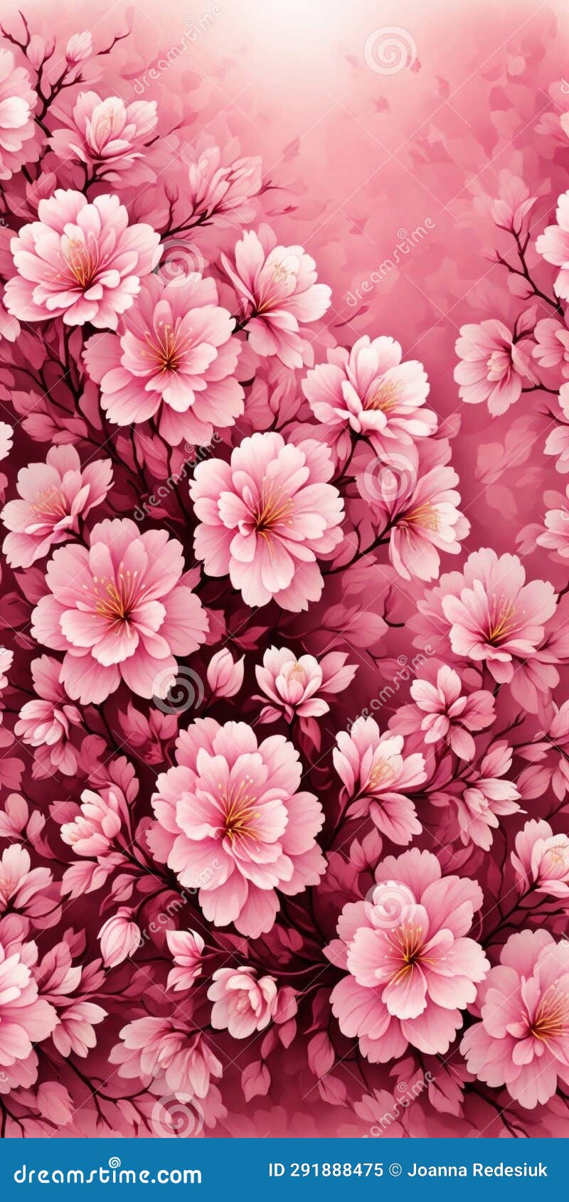 Background Pink Flowers Sakura Tree Graphics Stock Image - Image of ...