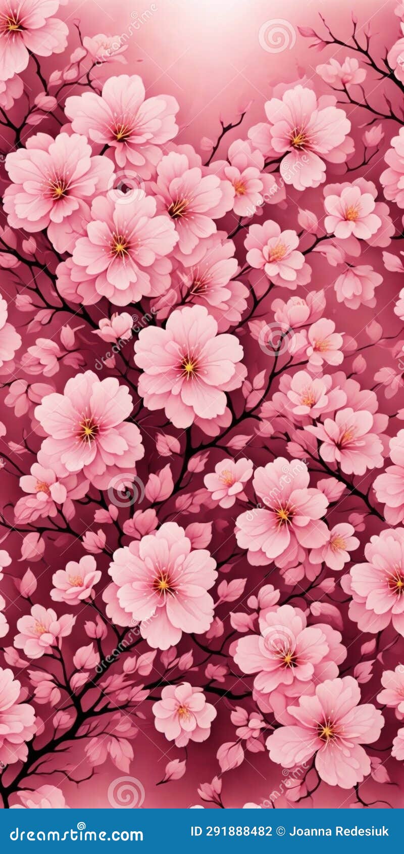 Background Pink Flowers Sakura Tree Graphics Stock Photo - Image of ...