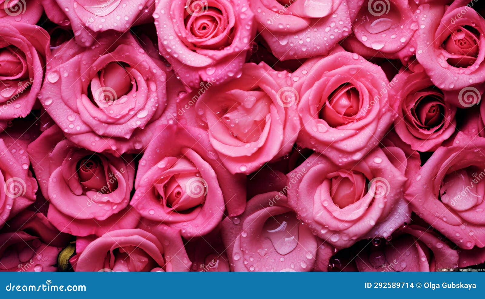Background of Pink Fresh Roses. AI Generated Stock Photo - Image of ...