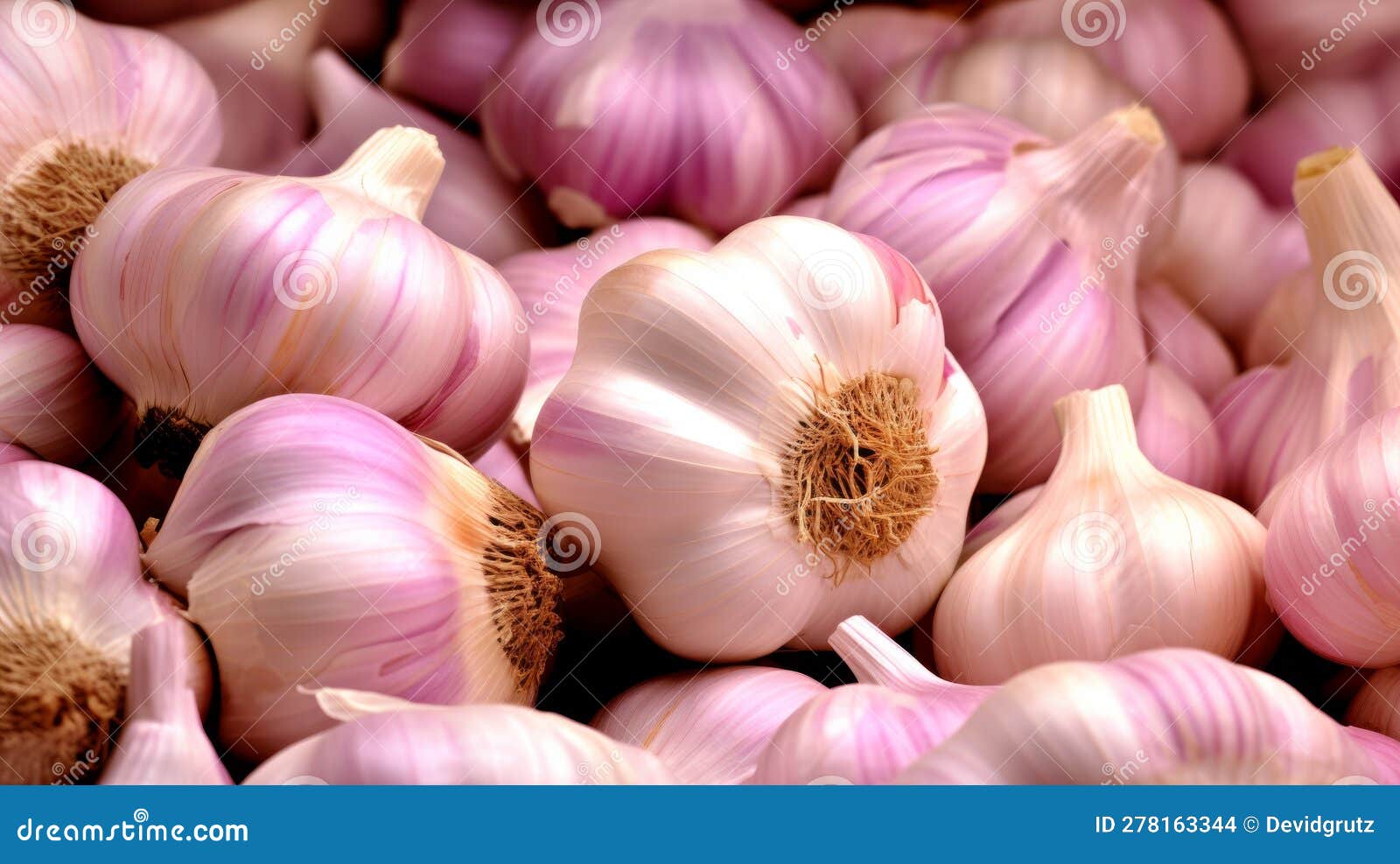 Background of Pink Garlic Bulbs. Generative AI Stock Illustration ...