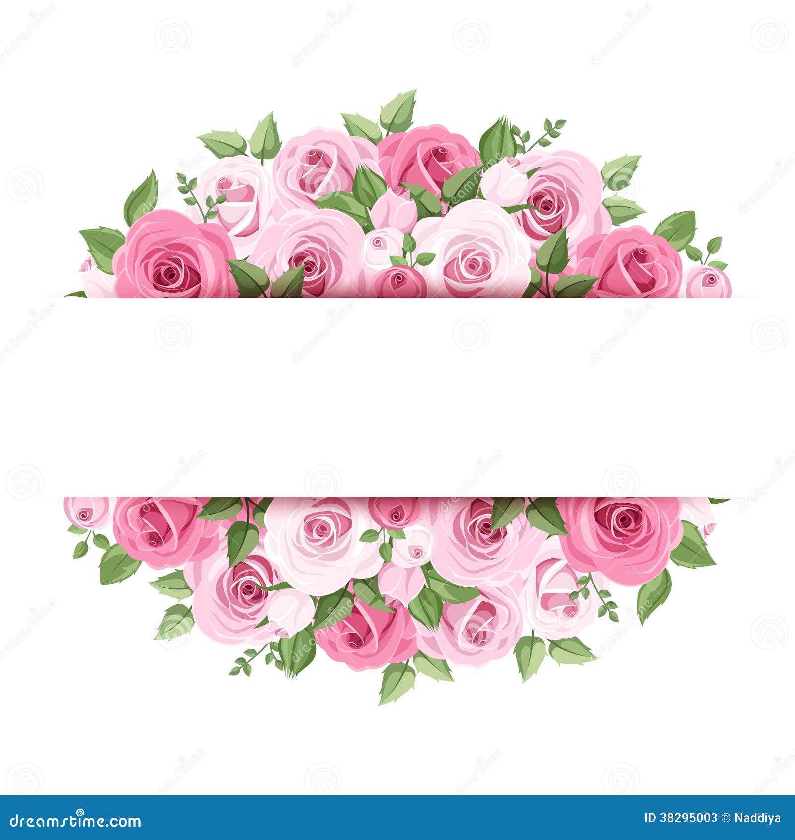 Pink Roses Border Background Royalty-Free Cartoon | CartoonDealer.com ...
