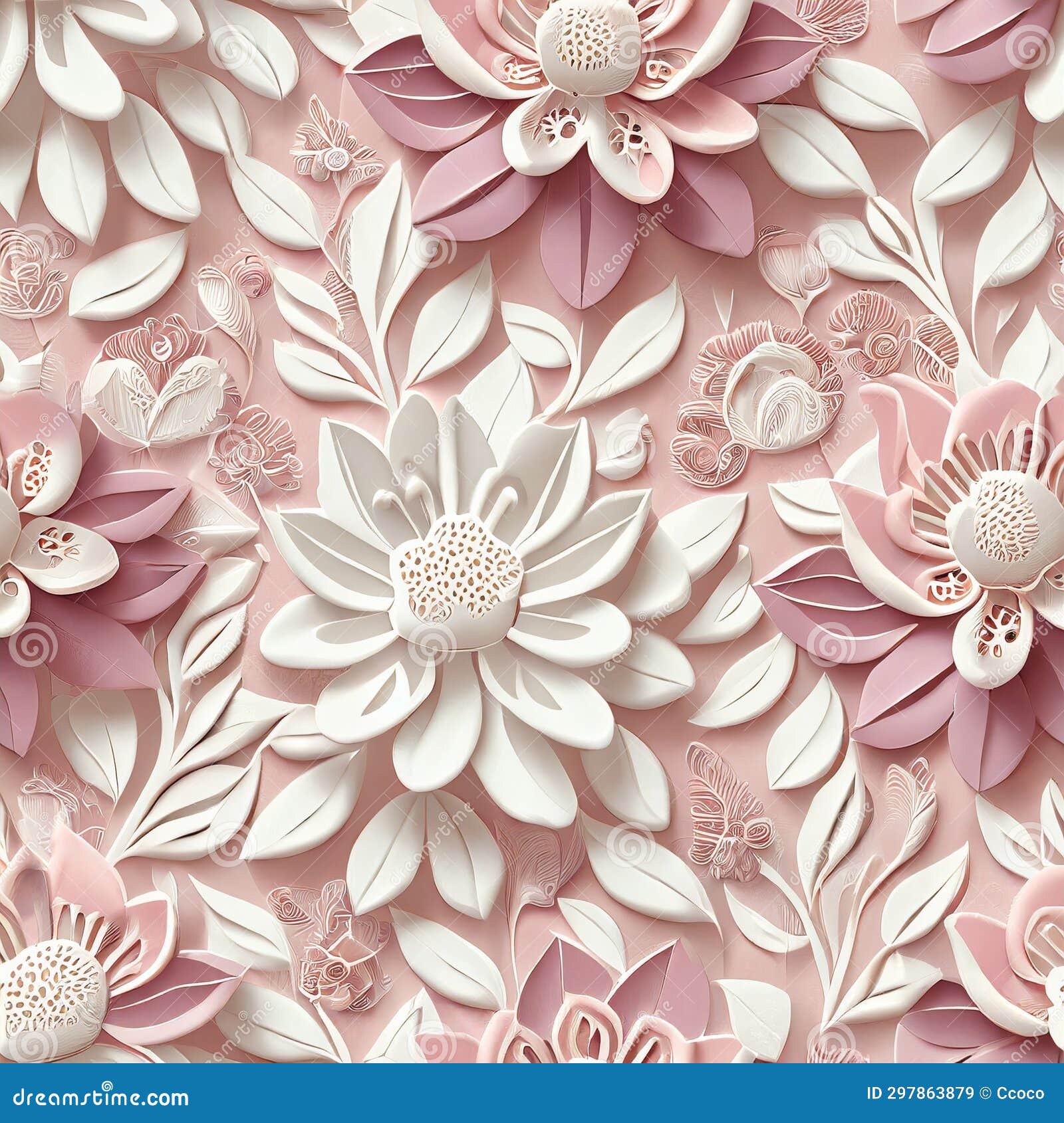 Seamless Pink Floral Pattern 5 Stock Illustration - Illustration of ...