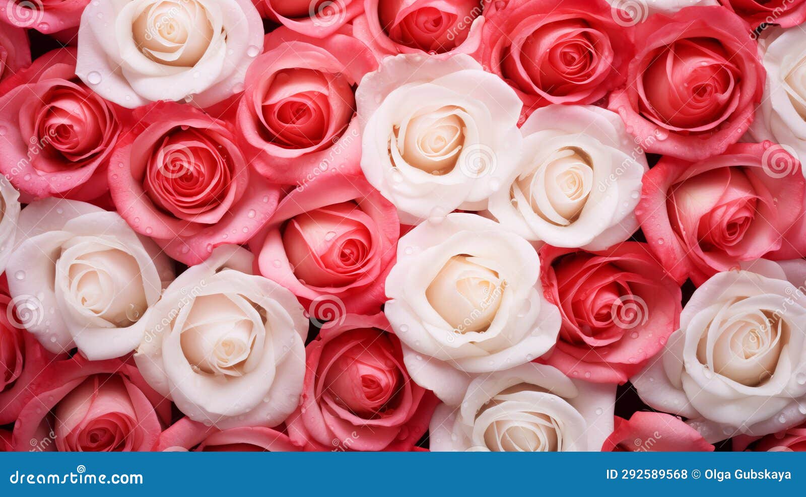 Background of Pink and White Fresh Roses. AI Generated Stock Photo ...