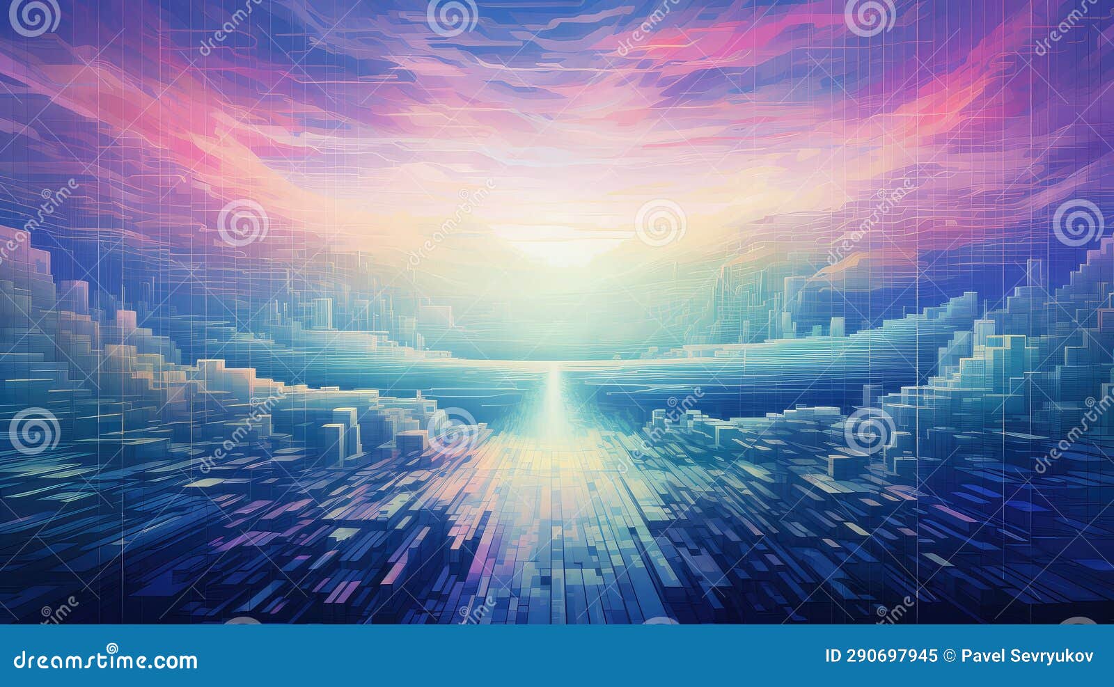 Background Pixelated Dreams Landscape Stock Illustration - Illustration ...