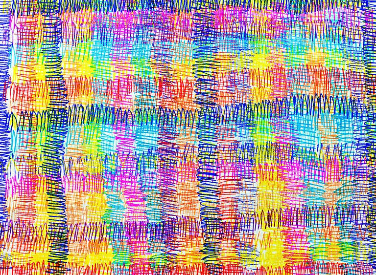 A Background of a Plaid Pattern Made by Scribbles. Stock Image - Image ...