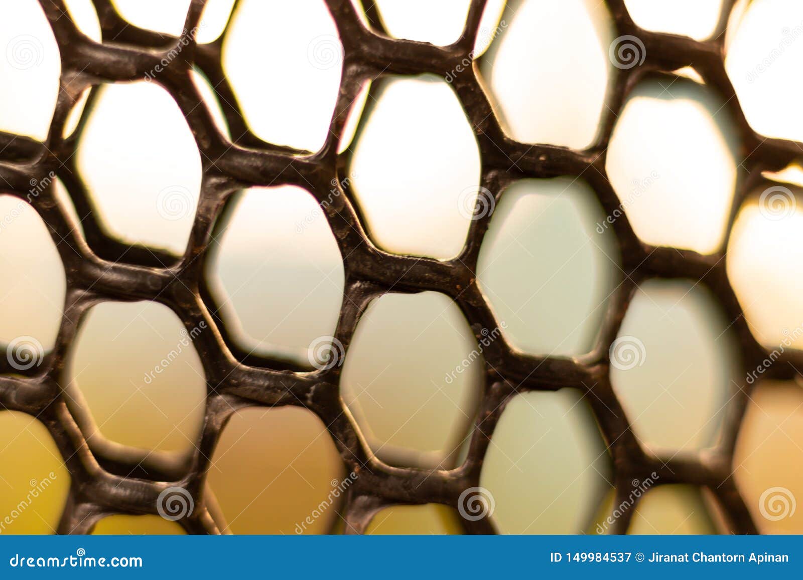Background of Plastic Net in Octagon Shape Stock Image - Image of black ...