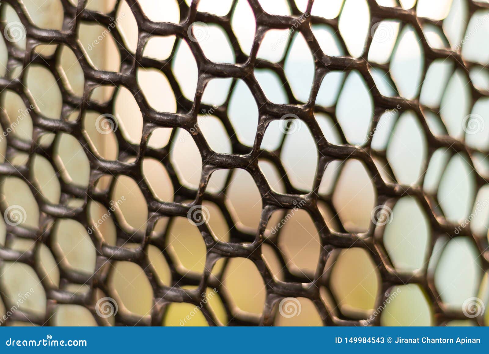 Background of Plastic Net in Octagon Shape Stock Image - Image of ...