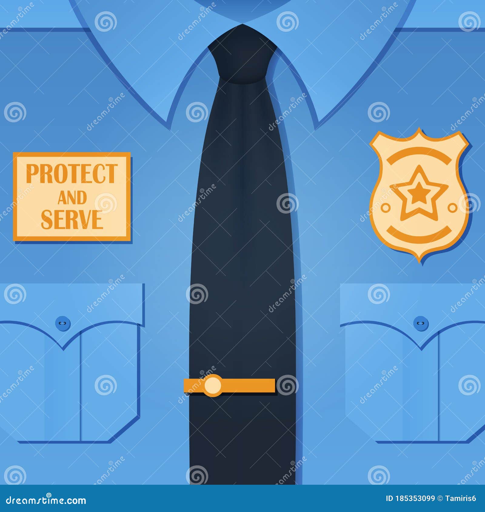 Background with Police Officer Uniform Stock Vector - Illustration of ...