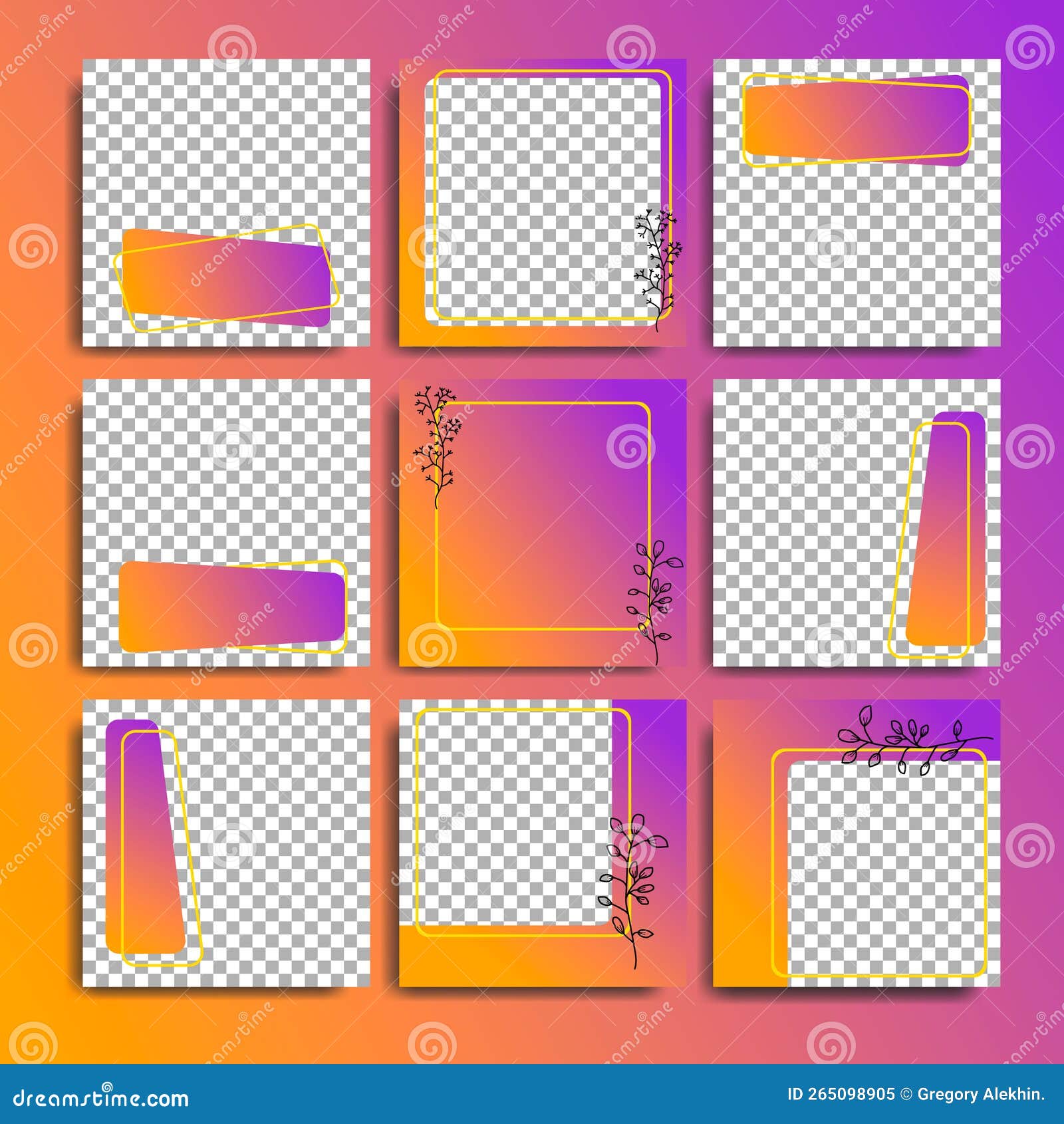 Background Post for Instagram in Colors in Gradient Instagram Stock ...