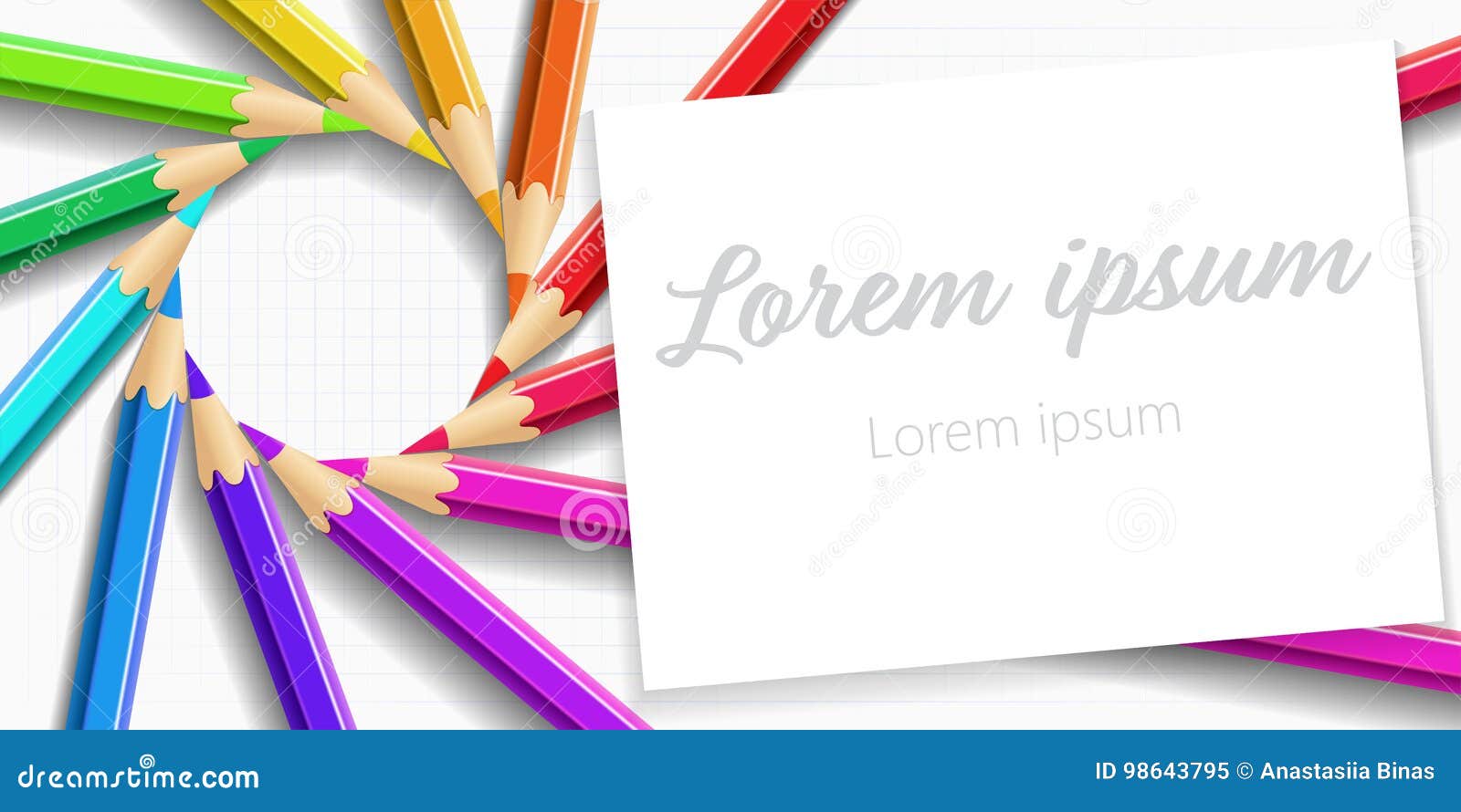 Background Postcard Banner Colored Pencils Stock Illustration ...
