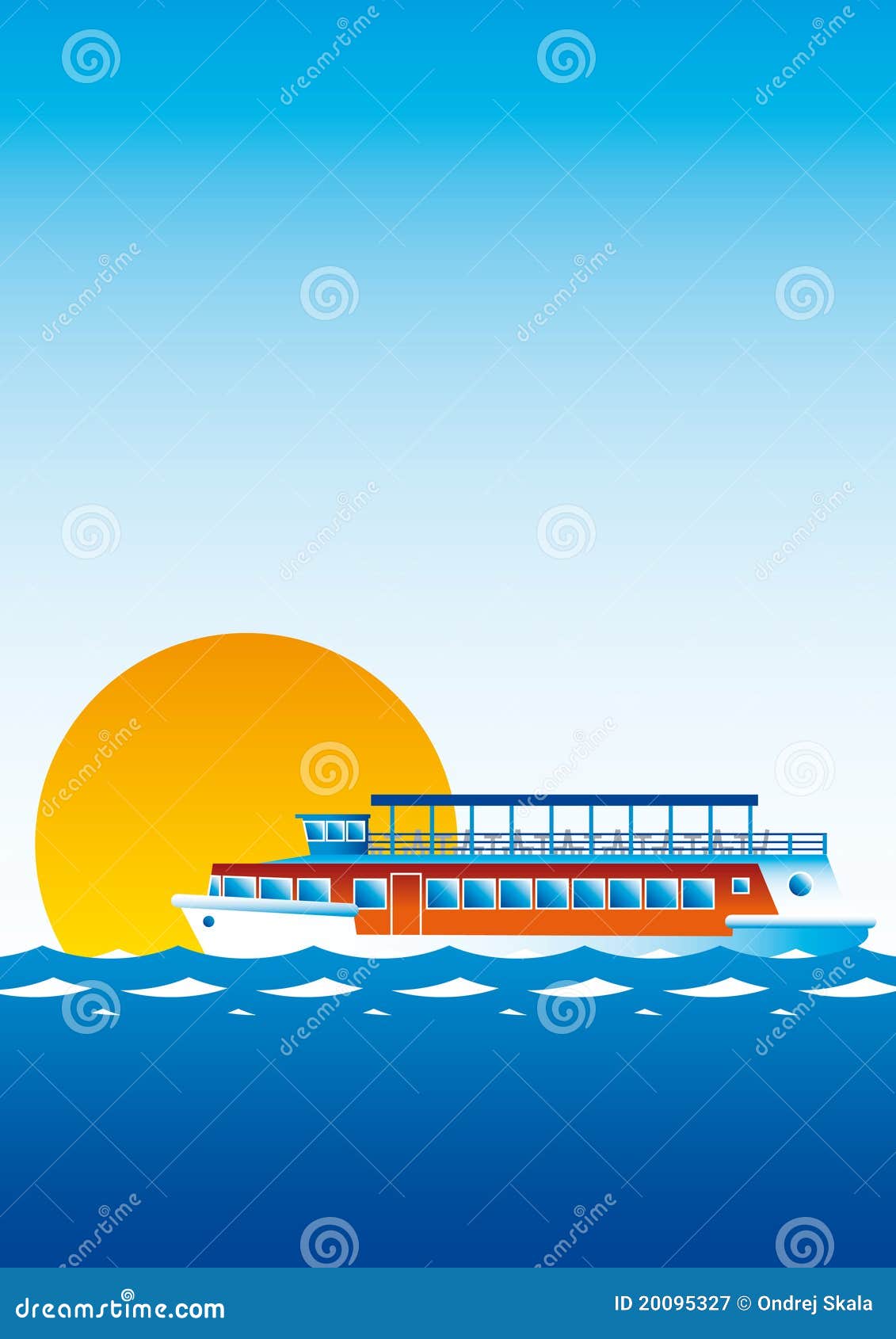 Background Poster with Boat Stock Vector - Illustration of greeting ...