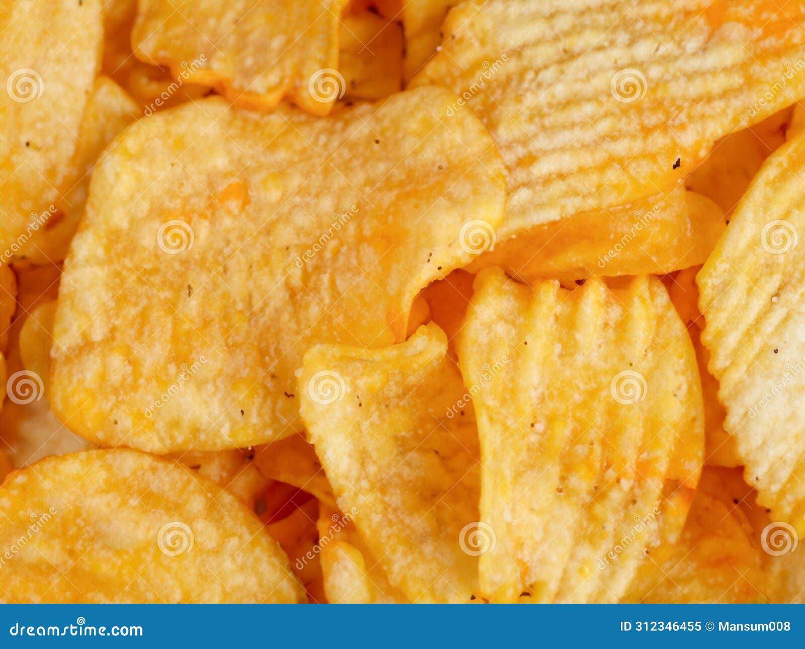 Background of Potato Chips, Top View Stock Image - Image of crunchy ...
