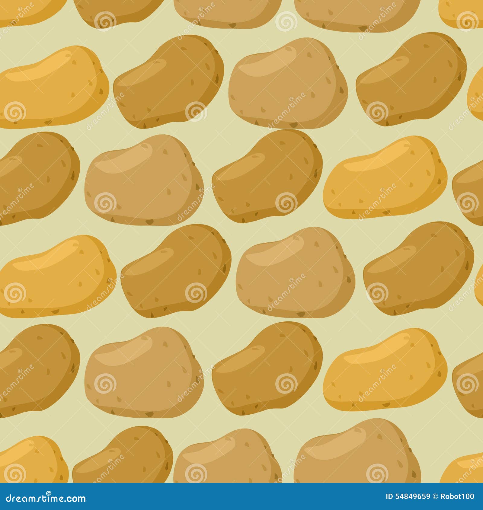 Background of Potato. Vector Seamless Pattern of Vegetables Stock ...