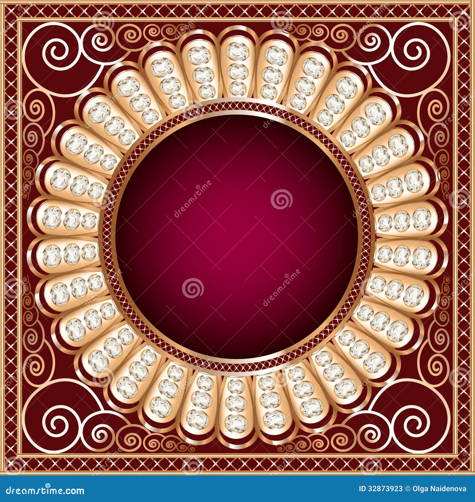 Background with Precious Stones, Gold Pattern in Stock Vector ...