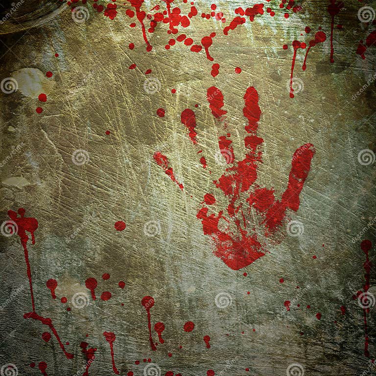 Background with a Print of a Bloody Hand Stock Illustration ...