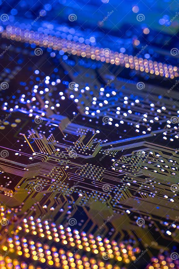 Background with a Printed Circuit Board. the Concept of Modern ...