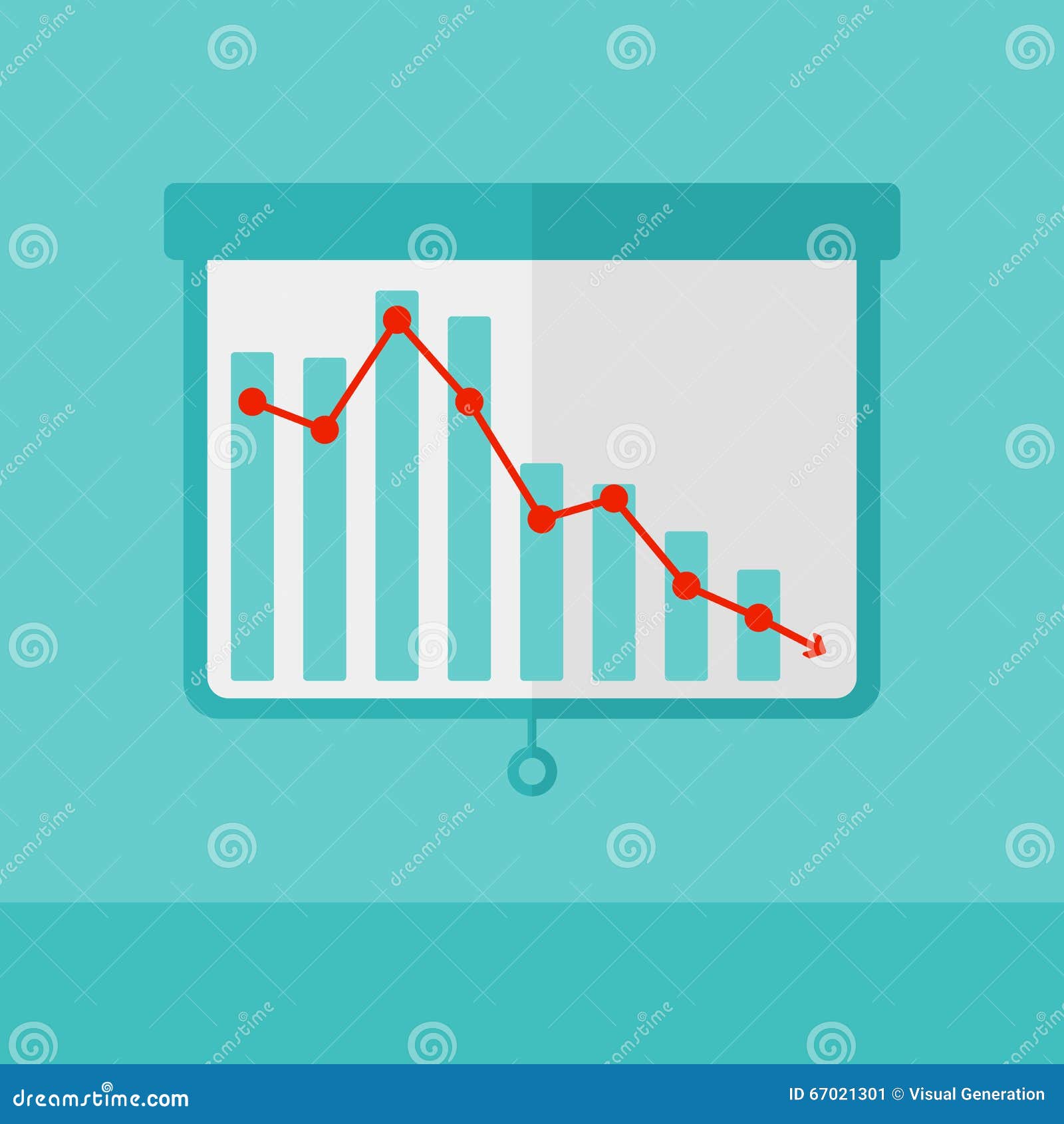 Man With Decreasing Chart. Cartoon Vector | CartoonDealer.com #67927819