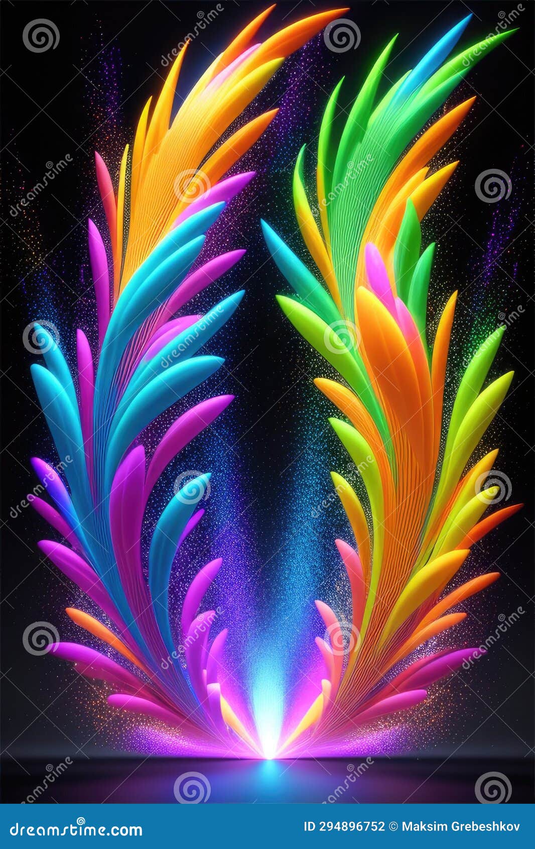 Background with Psychedelic Plumes of Radiant Vibrance. Generative AI ...