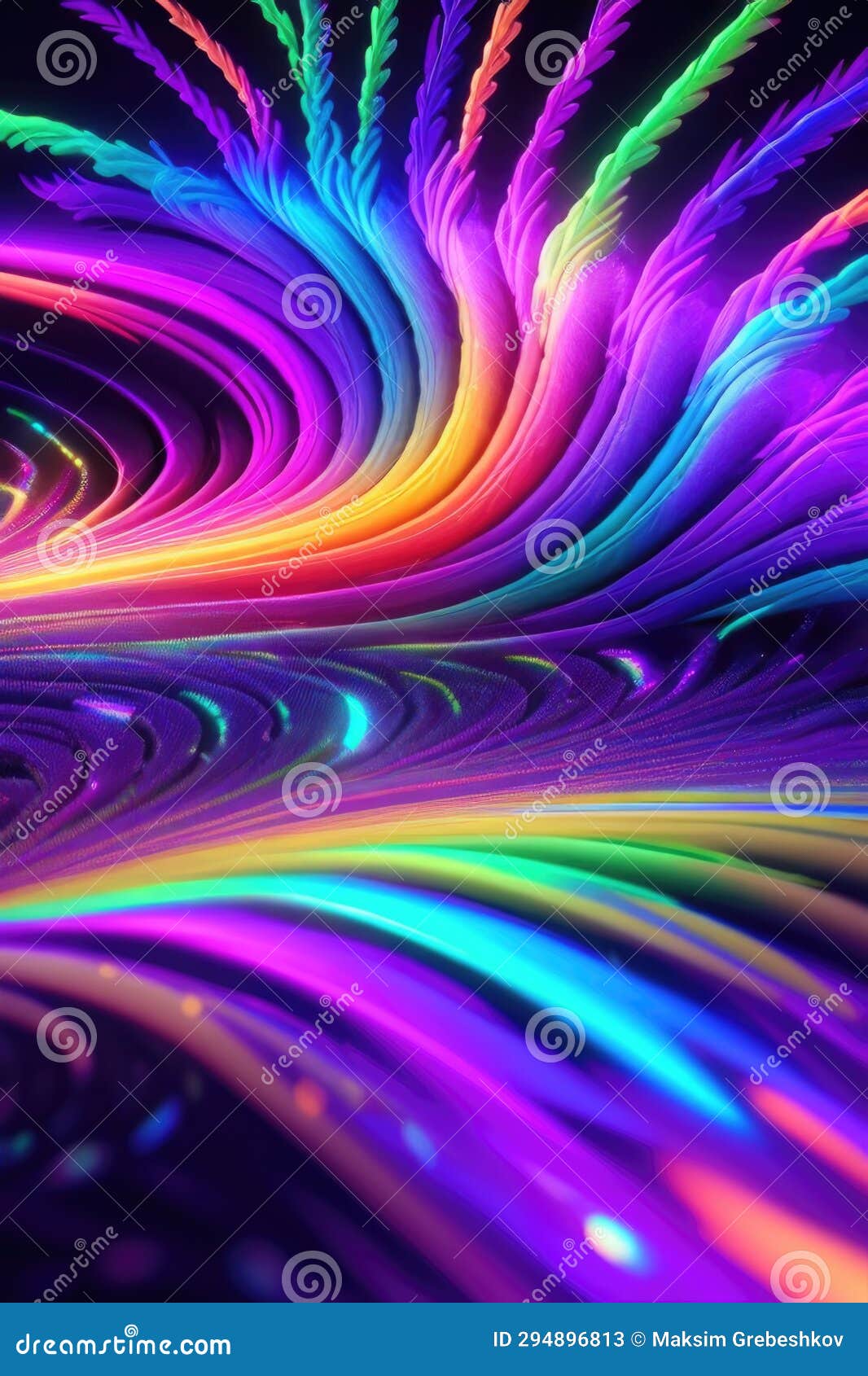 Background with Psychedelic Plumes of Radiant Vibrance. Generative AI ...