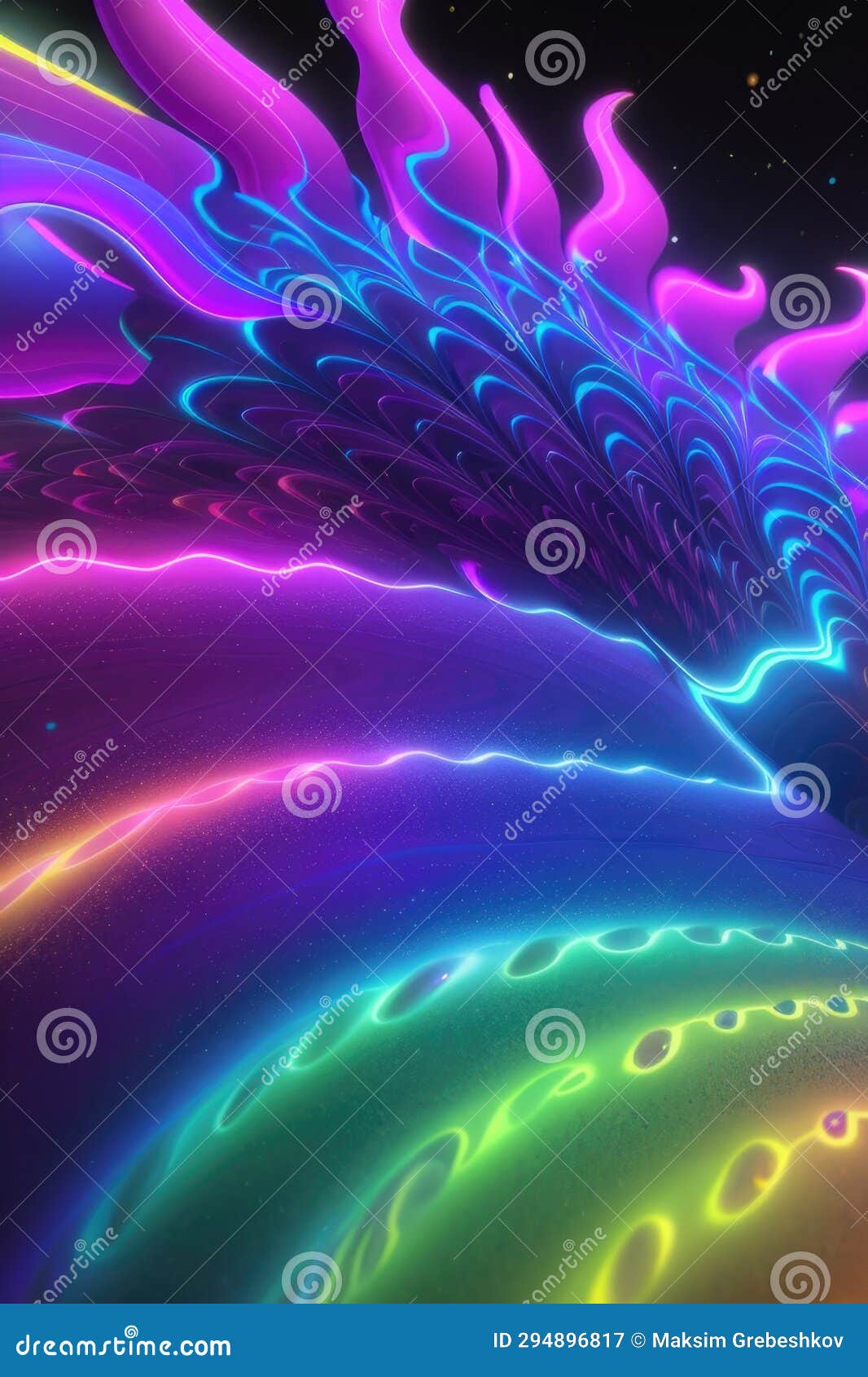 Background with Psychedelic Plumes of Radiant Vibrance. Generative AI ...