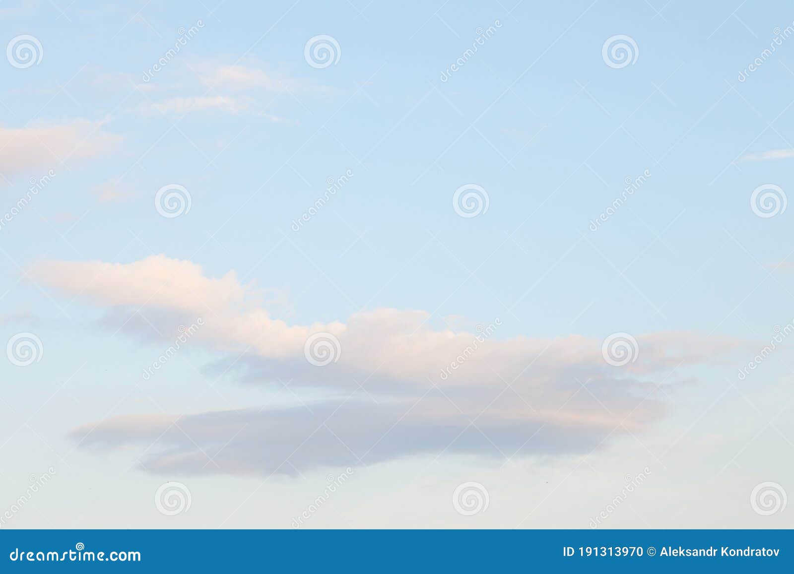 Background of Pure Light Blue Sky with a Light Pink Cloud As a Pattern ...